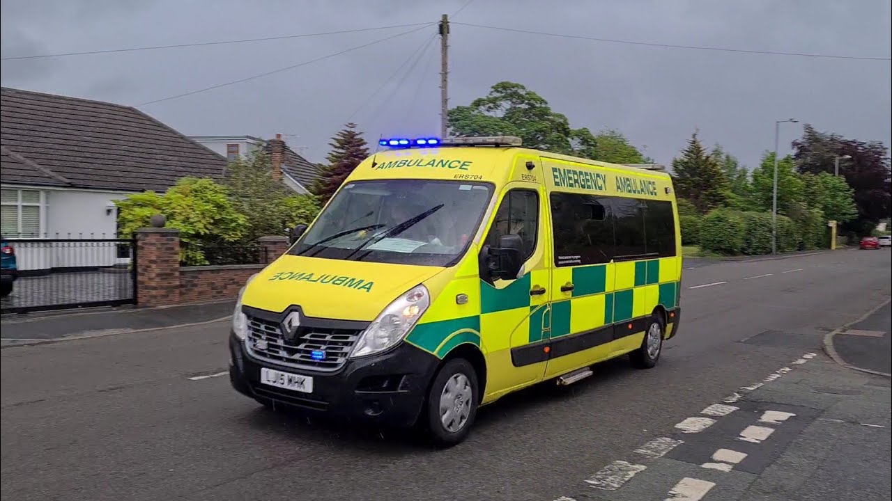 ERS Medical Renault Master Emergency Ambulance Responding On Blue ...