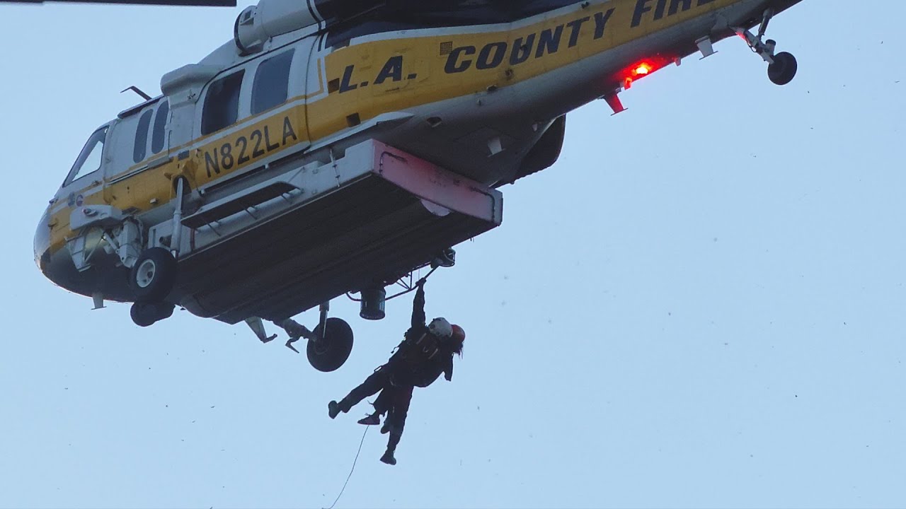 Teen Airlifted From Devils Gate Dam In Pasadena After Overdose Technical Rescue - YouTube