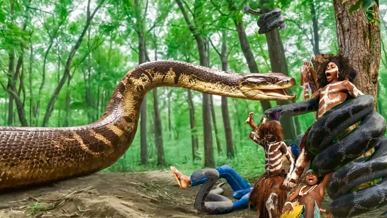 Snake🐍 Attack Boy In The village || An Anaconda and python snake attack boy in the village part ...