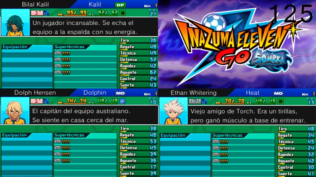 Inazuma eleven go Sombra 125 - Fichajes (Kalil, Dolphin y Heat) - YouTube