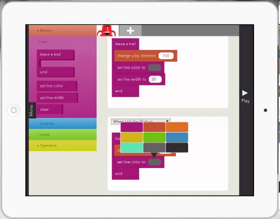 Learn to code using Hopscotch: lesson 2 Leaving a trail - YouTube