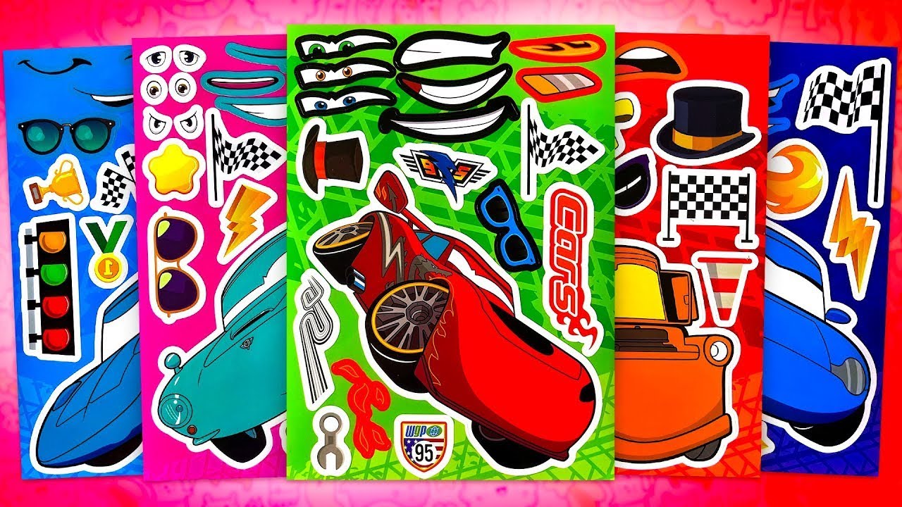 [Sticker Asmr] Decorate with Sticker Book Lightning McQueen and Friends ...