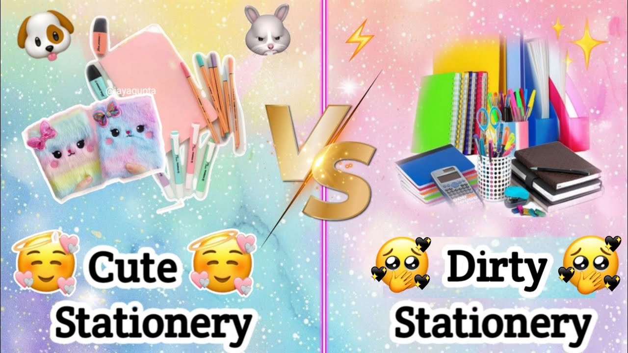 ⚡Cute stationery 🥰🤩 🆚 Dirty stationery 🤮😤👻/ #challenge #cute # ...