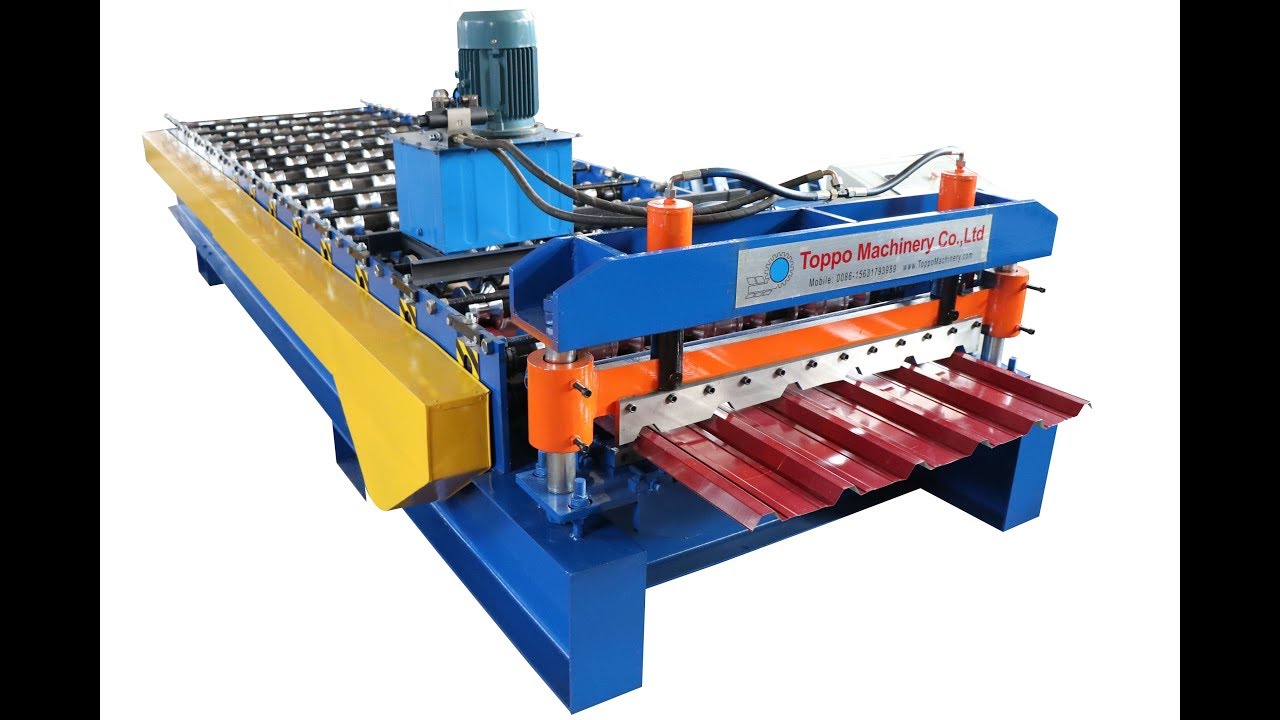 IBR roll forming machine, hydraulic cutting, ZXN - YouTube