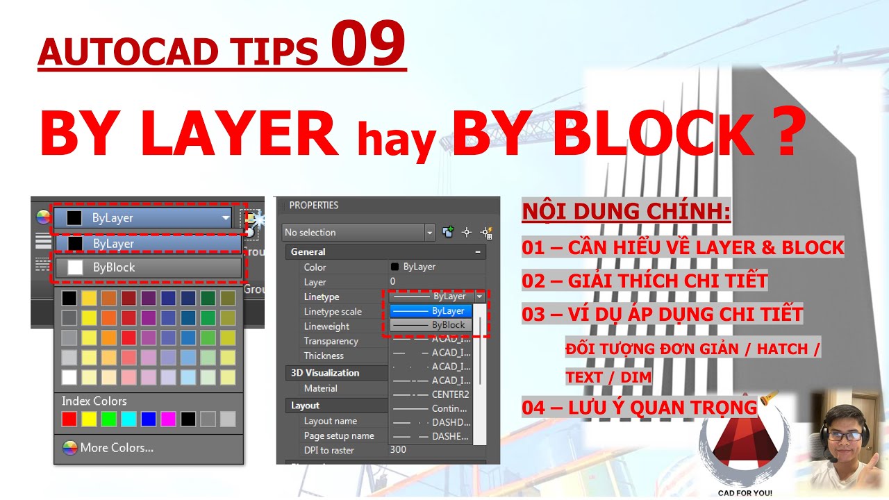 AUTOCAD TIPS 09 | BY LAYER HAY BY BLOCK ? | HỌC AUTOCAD | CAD for you ...