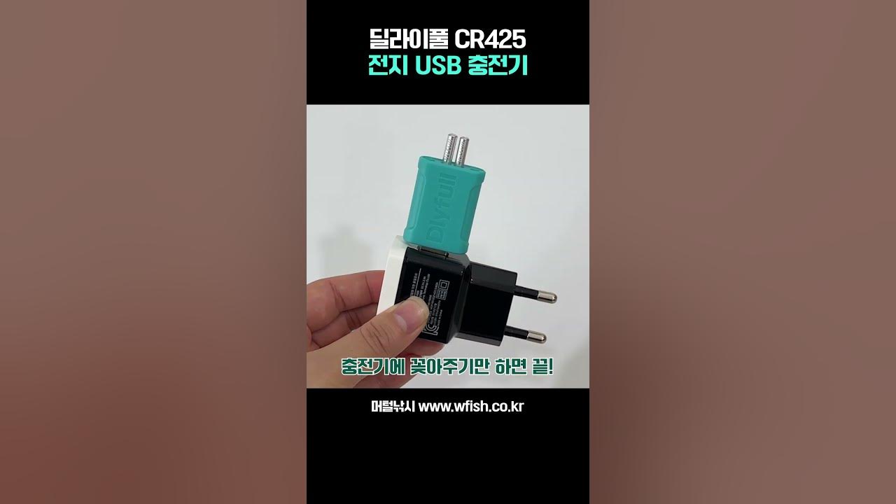 딜라이풀 CR425 전지 USB 충전기 - YouTube