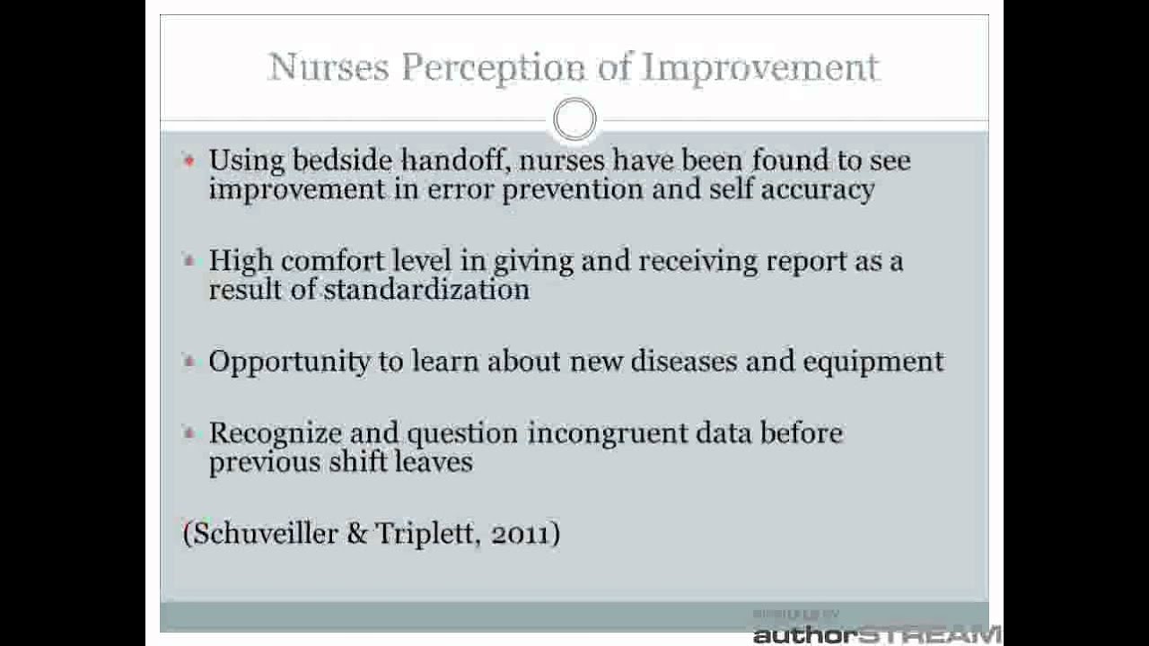 Bedside Handoff Communication: Introducing Evidenced Based Nursing ...
