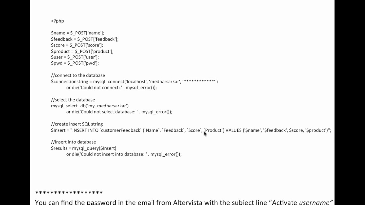 Php Connecting To A Mysql Database Project Youtube 0682