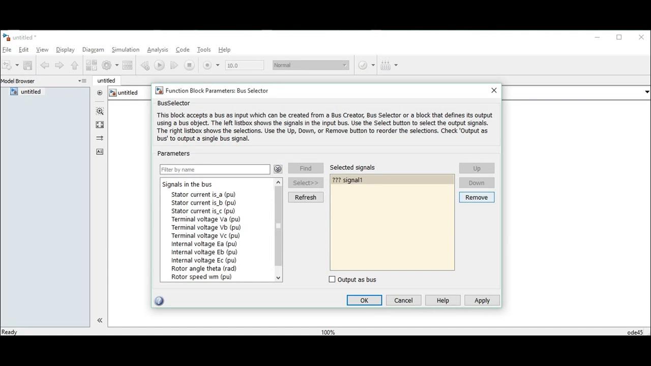 How to take signals from measurement port using Bus Selector in Simulink MATLAB - YouTube