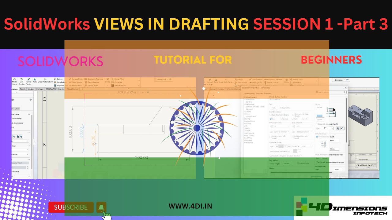 Solidworks Drawing - Dimensioning of Solidworks Drafting - YouTube