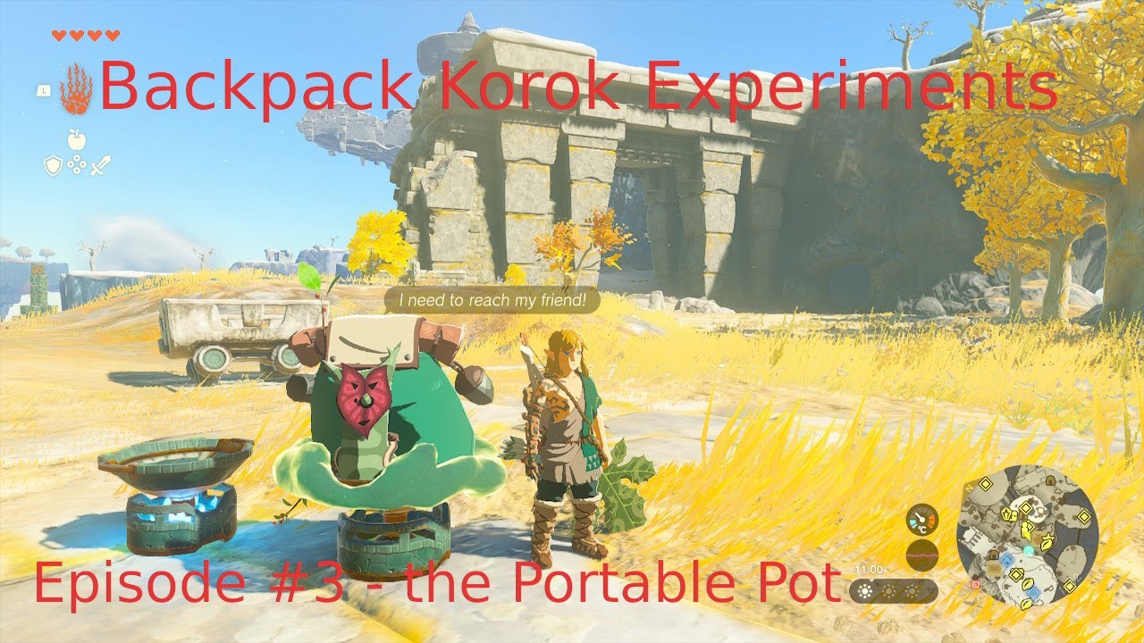 TOTK Backpack Korok Experiments #3 - the Portable Pot - YouTube
