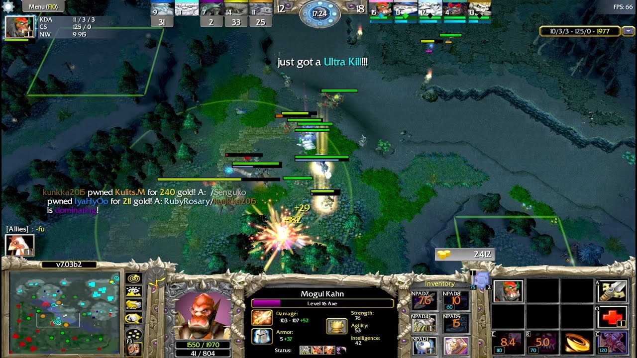 DOTA 1 Axe Mogul Kahn GODLIKE + ULTRA KILL - YouTube