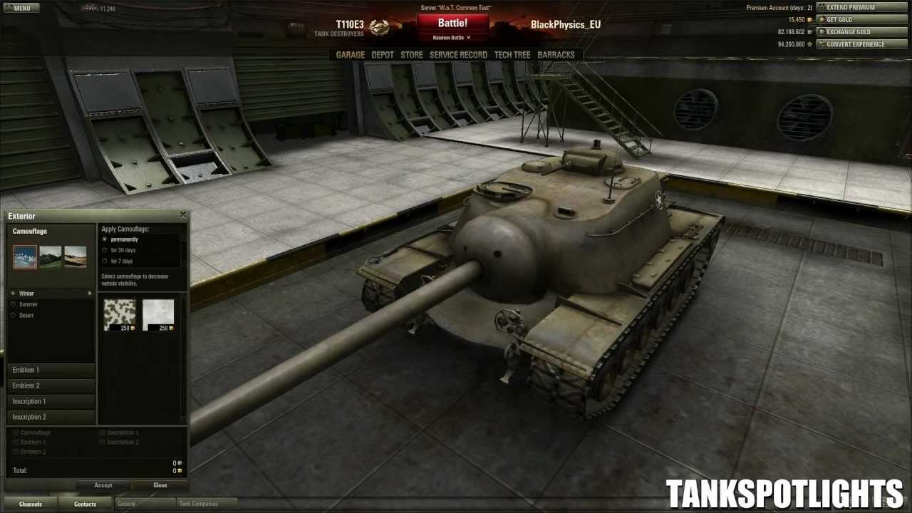 World of Tanks - T110E3 - YouTube