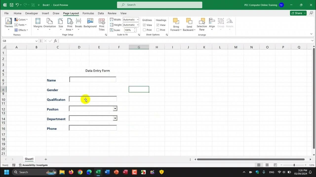 Fully Automated Data Entry User Form in Excel No VBA part 1#foryou #subscribe #excel - YouTube