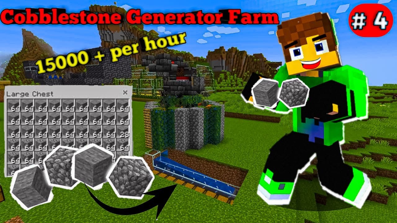 I Made A EPIC Cobblestone Generator Farm😍😍 In Minecraft Survival World ...
