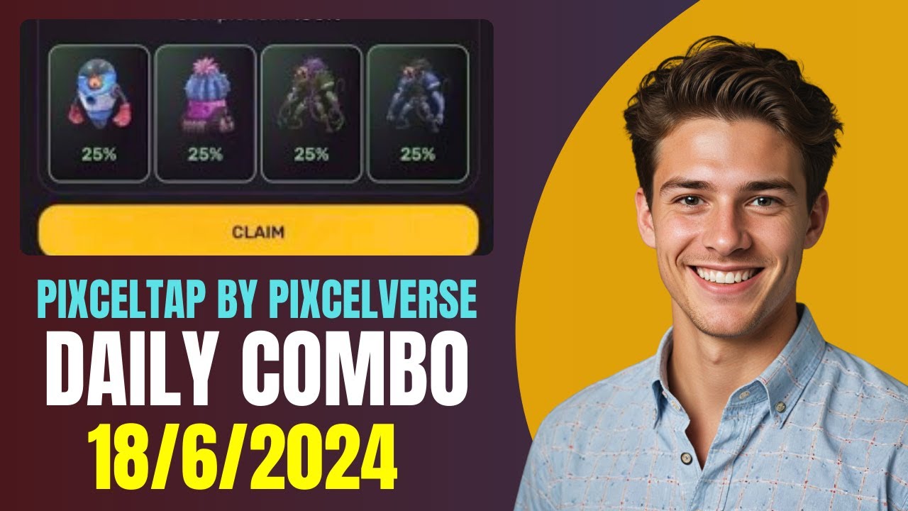 Pixel tap by pixelverse daily combo 18 June 2024 - YouTube