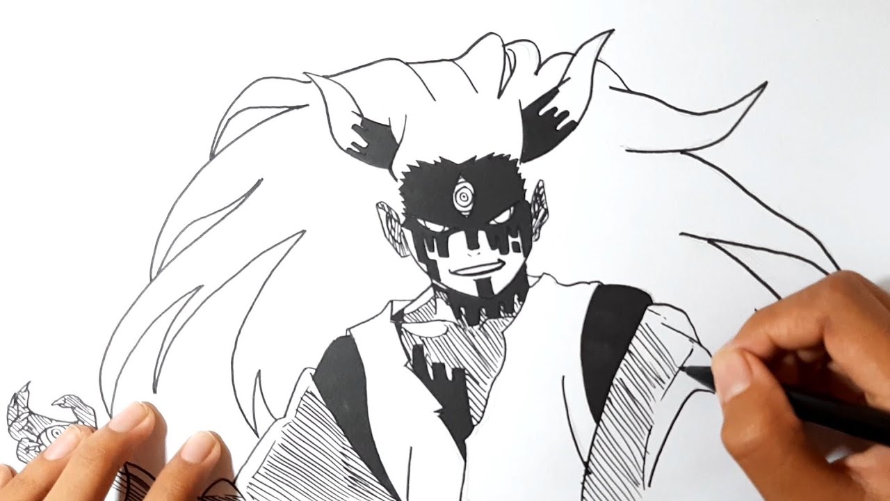Cara menggambar Momoshiki Otsutsuki | How to Draw Momoshiki... - YouTube