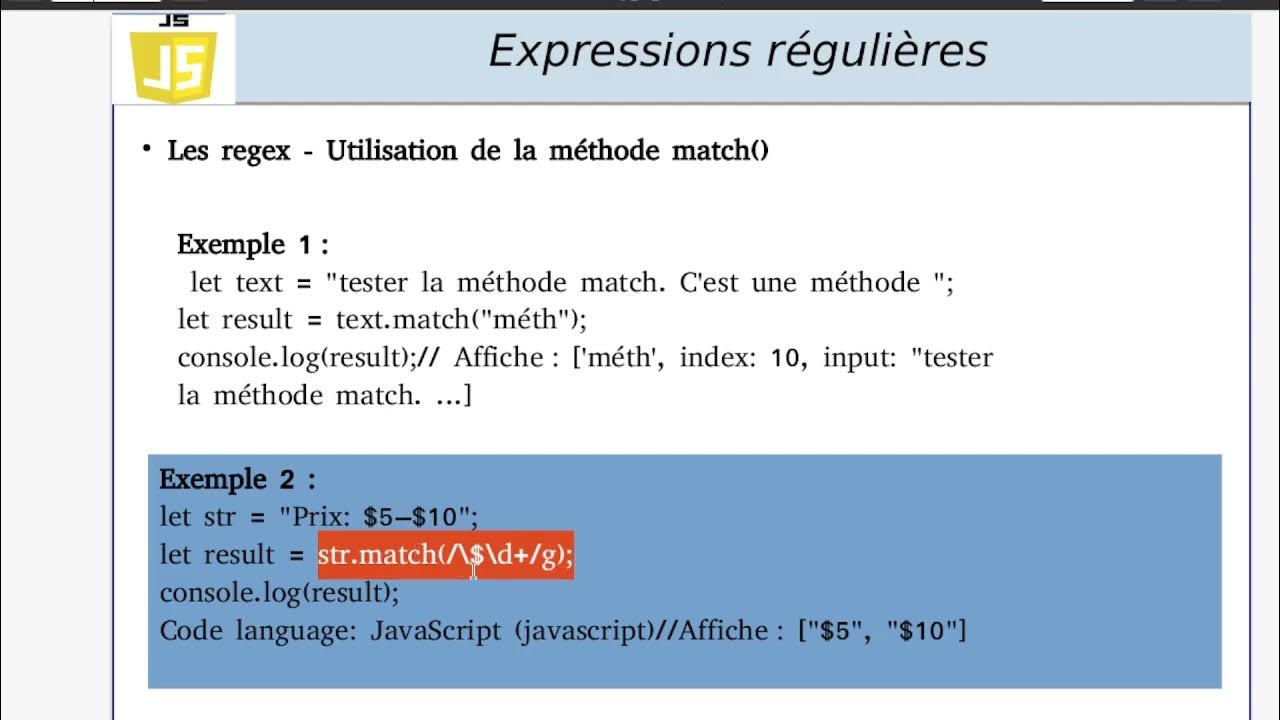 Javascript : Les expressions Régulières (P5) - YouTube