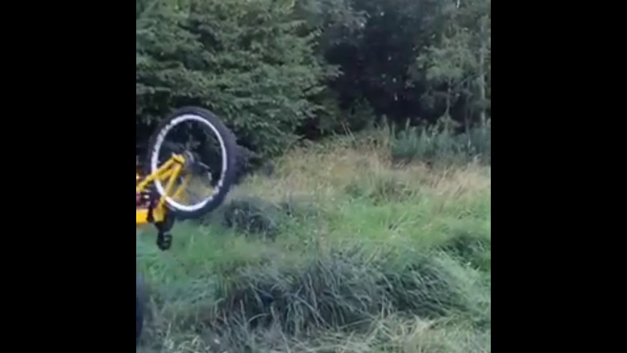 Downhill biking jump fail - YouTube