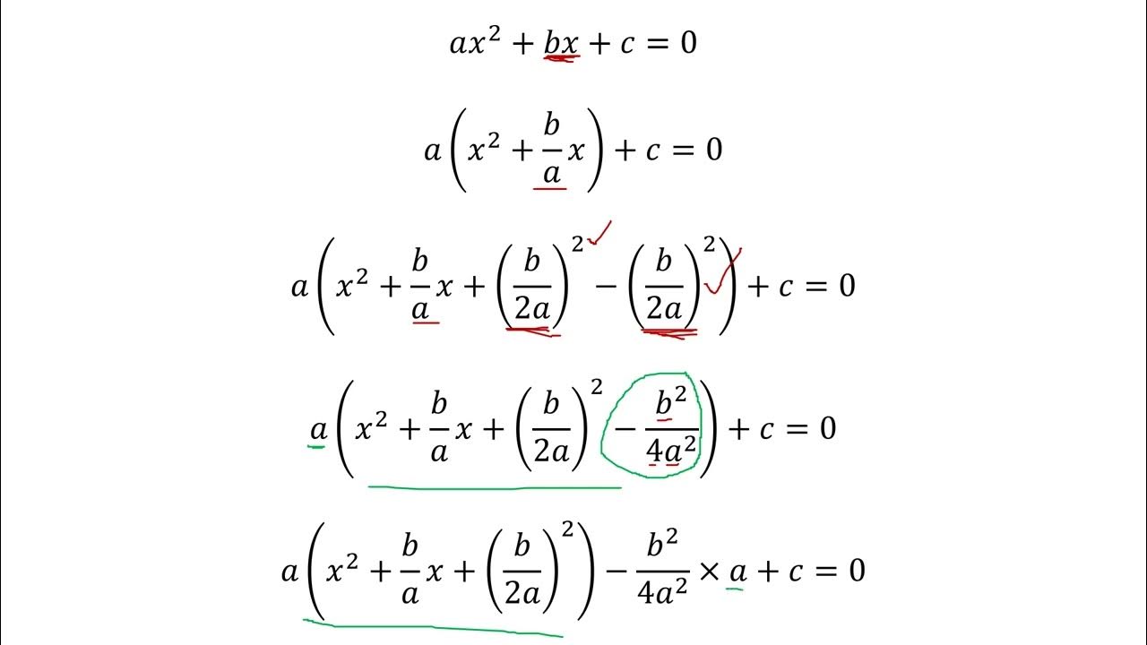 Deriving The Quadratic Formula Youtube
