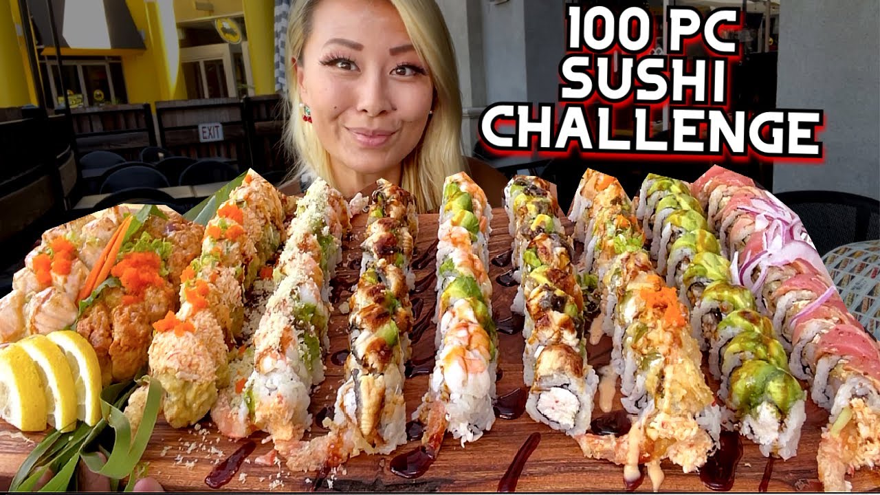 100 PIECE SUSHI CHALLENGE at Aburi Sushi in Buena Park, CA!! #RainaisCrazy - YouTube