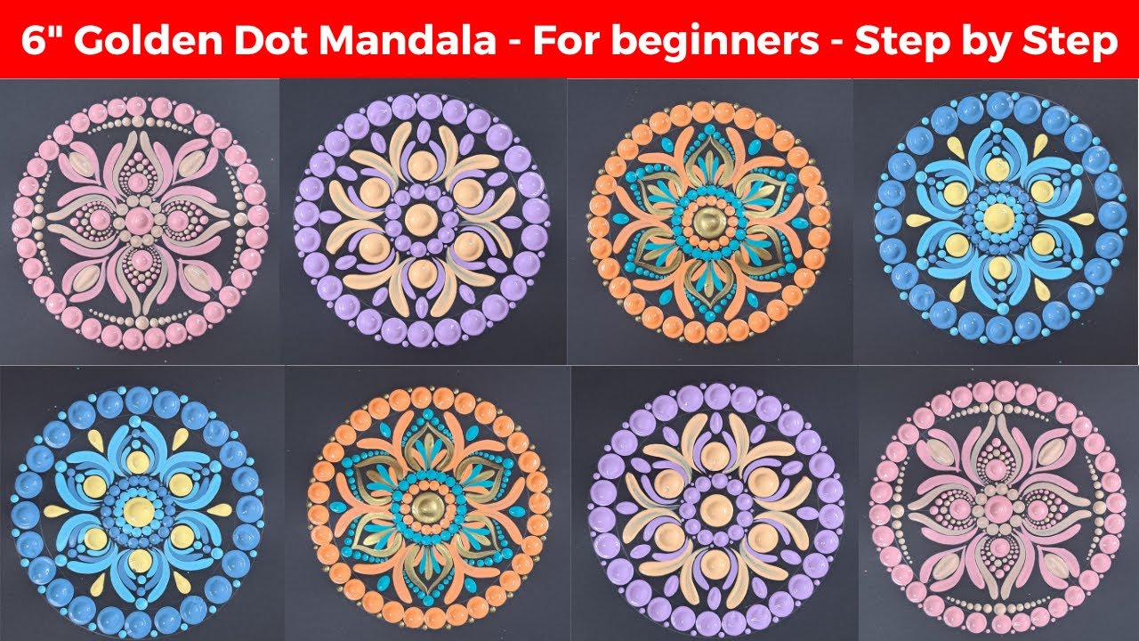 Dot Mandala for beginners | Step by Step | 6" Designs Compilation ...