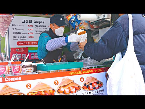 300 crepes sold daily!! Famous Grandpa Crepe Master - Korean Street Food