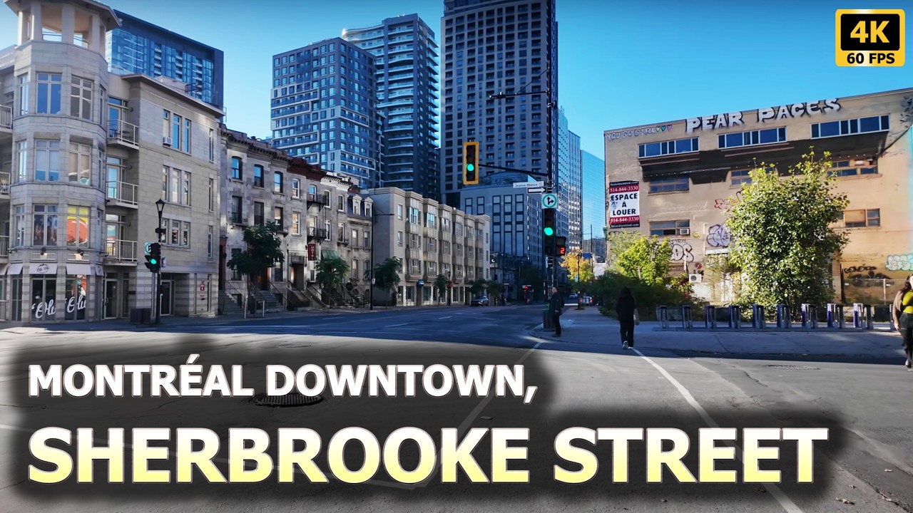 [4K] Walking Tour Montreal Canada, Sherbrooke Street/ Balade sur la rue ...