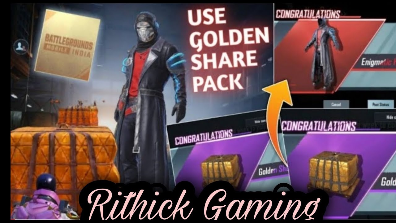 HOW TO USE GOLDEN SHARE PACK IN BGMI 🔥 BGMI 100 MILLION DOWNLOAD REWARD ...