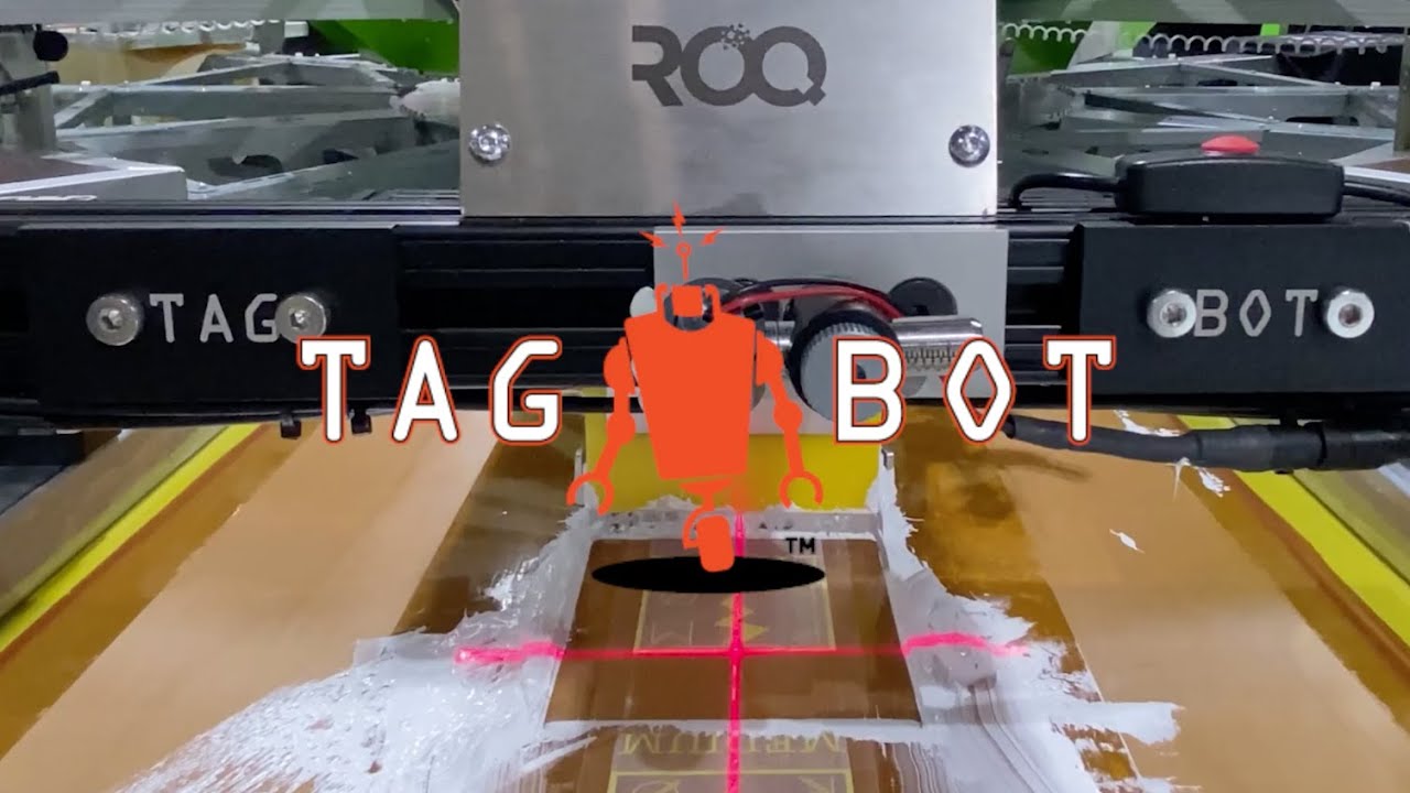How the TagBot Automates Screen Printing Neck Labels - YouTube