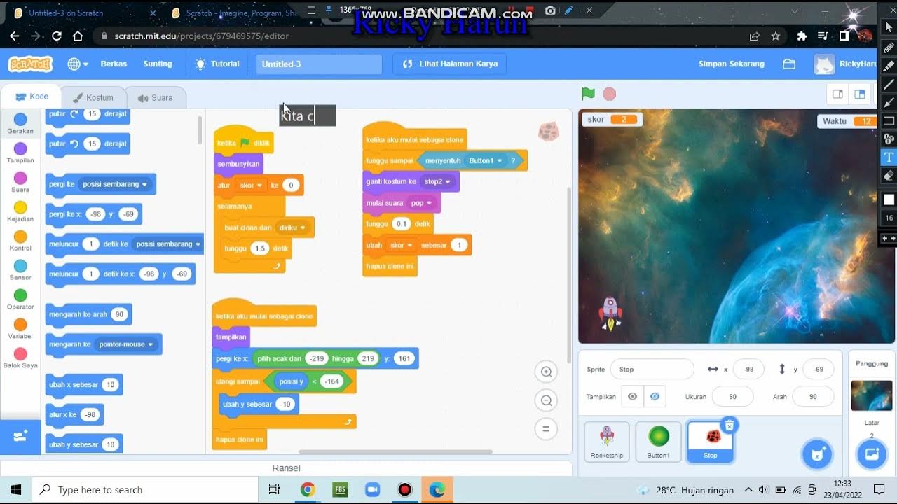 cara membuat game di scratch ( space shooter) #spaceshooter # game #scratch - YouTube