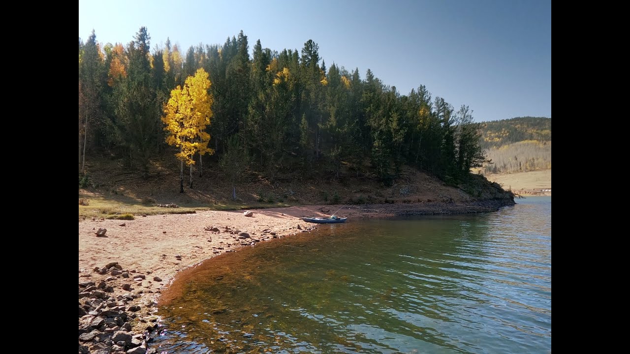 Kayak fishing at Skaguay Reservoir, Colorado - YouTube
