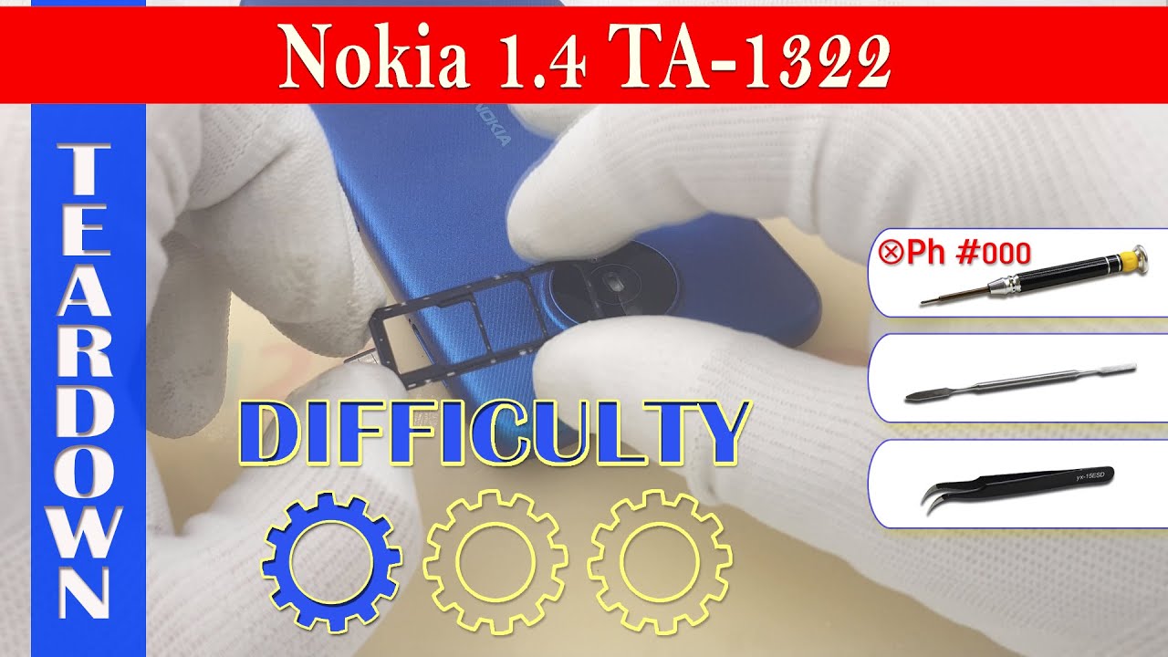 Nokia 1.4 TA-1322 📱 Teardown Take apart Tutorial - YouTube