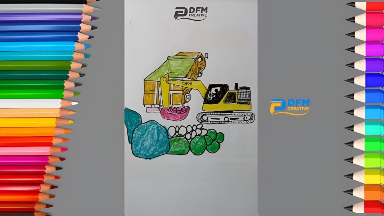 Teknik Mewarnai Anak Tk, Mewarnai Gambar Excavator,mewarnai Gambar Beko ...
