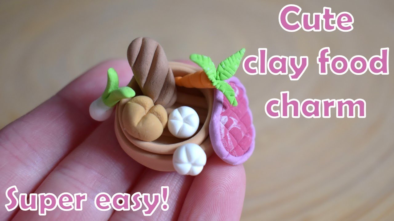 How to make cute clay food - easy DIY food charm tutorial {Shroom Clay ...