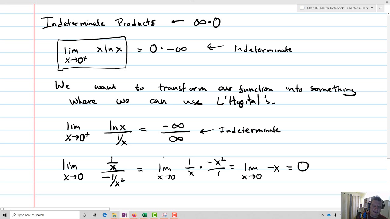 Indeterminate forms and L'Hopital's - YouTube