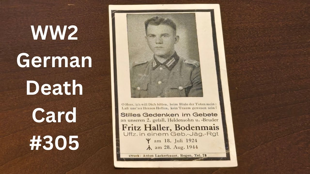 WW2 German Death Card #305 - YouTube