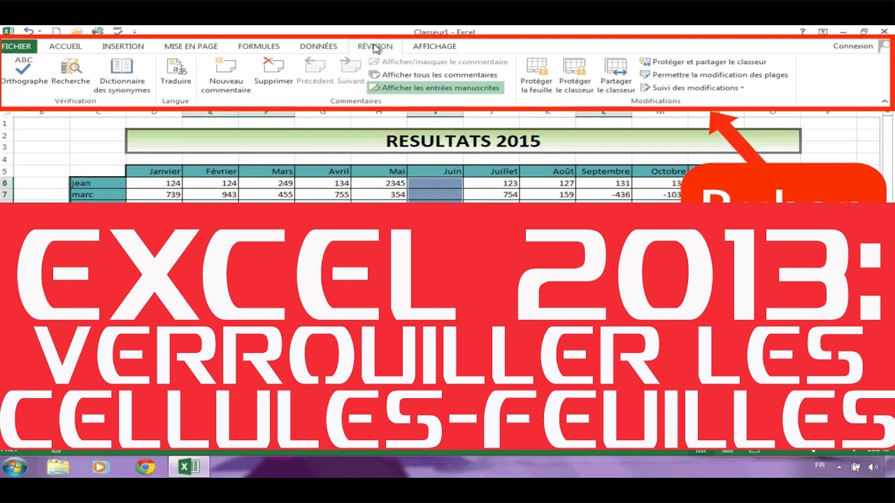 EXCEL 2013 : VERROUILLER DES CELLULES - PROTEGER VOS FEUILLES (FACILE ...