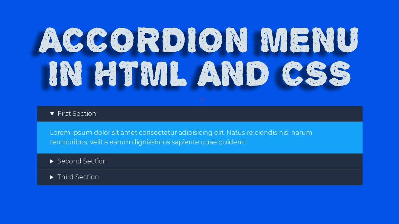Simple Accordion Menu Using Html And Css Youtube
