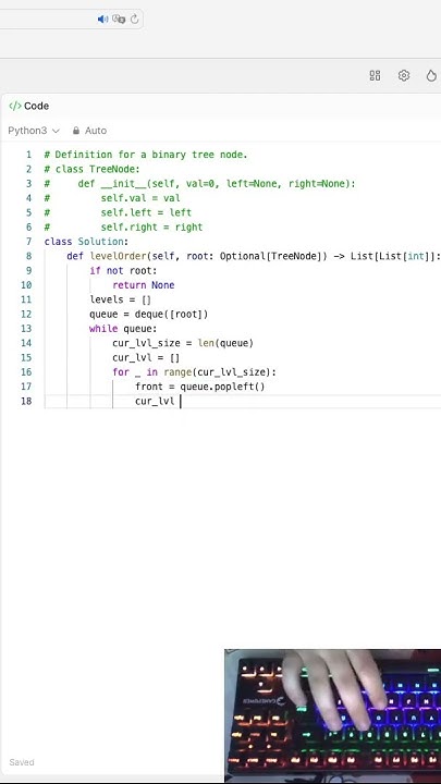 Leetcode 102 Binary Tree Level Order Traversal Coding Python Programming Code Windows