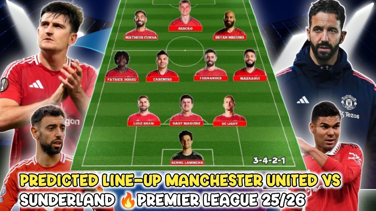 PREDICTED LINE-UP MANCHESTER UNITED VS SUNDERLAND 🔥PREMIER LEAGUE 25/26 ...