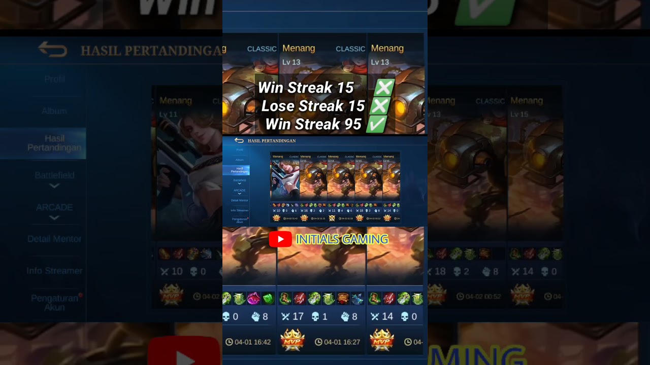 Story Win Streak MOBILE LEGENDS || Win streak terbanyak, Viral ...