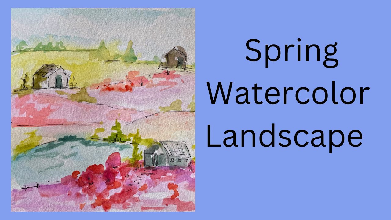 Watercolor Spring Landscape/ Easy for Beginners - YouTube