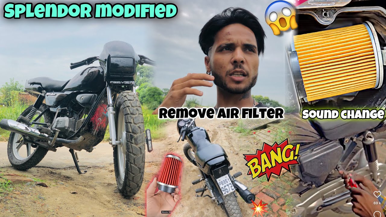 Splendor Modified🔥|| Sound Change💥 || Remove Air Filter😱 || Splendor ...