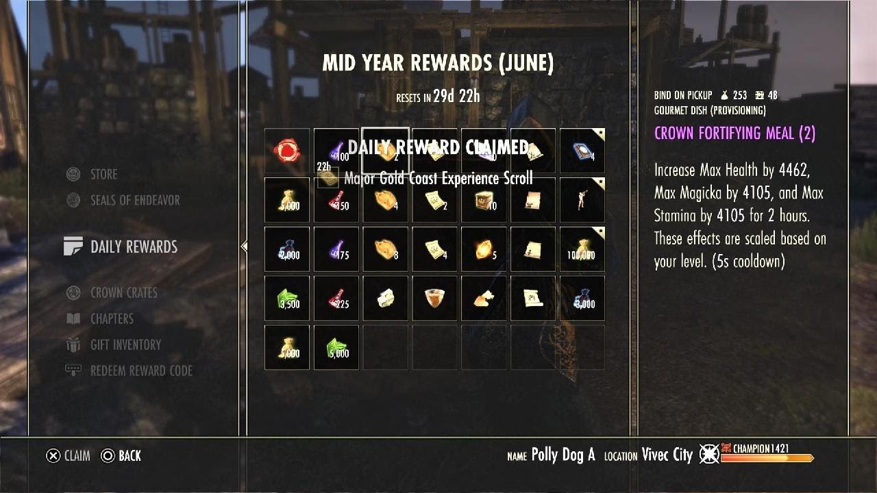 ESO June 2023 Login rewards PS5 na - YouTube