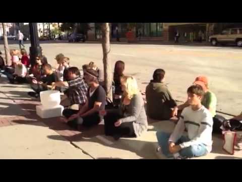 Weird people meditating in the mall - YouTube