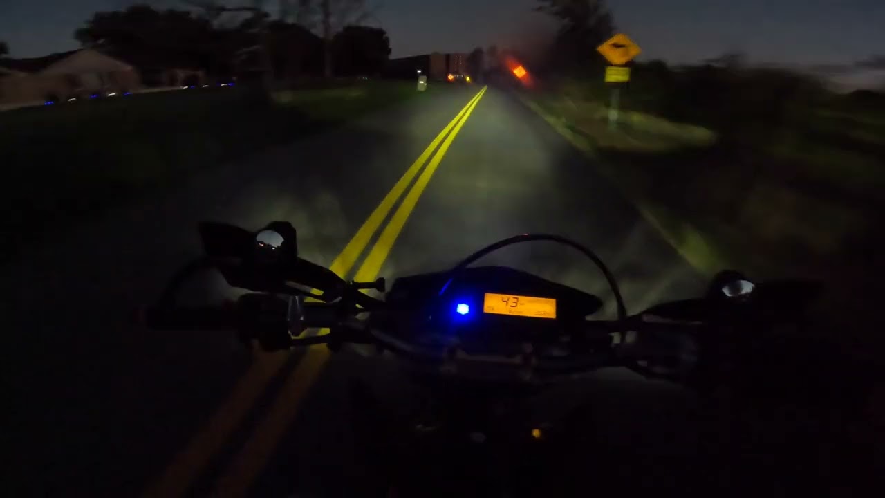 Riding The DRZ400SM At Night. JNS Engineering Morimoto LED. - YouTube