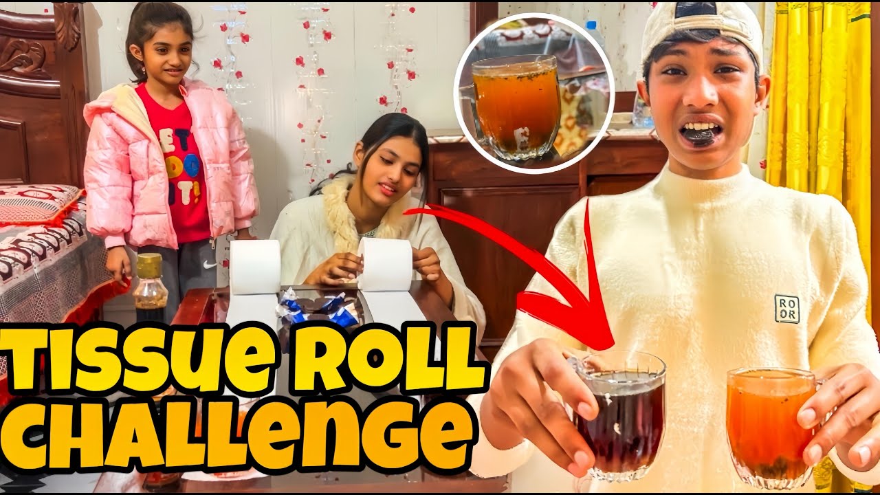 Tissue roll challenge 😜| tissue game | chili souce waters🥵 | enjoy ...