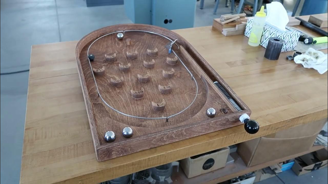 Homemade Wooden Pinball Game - YouTube