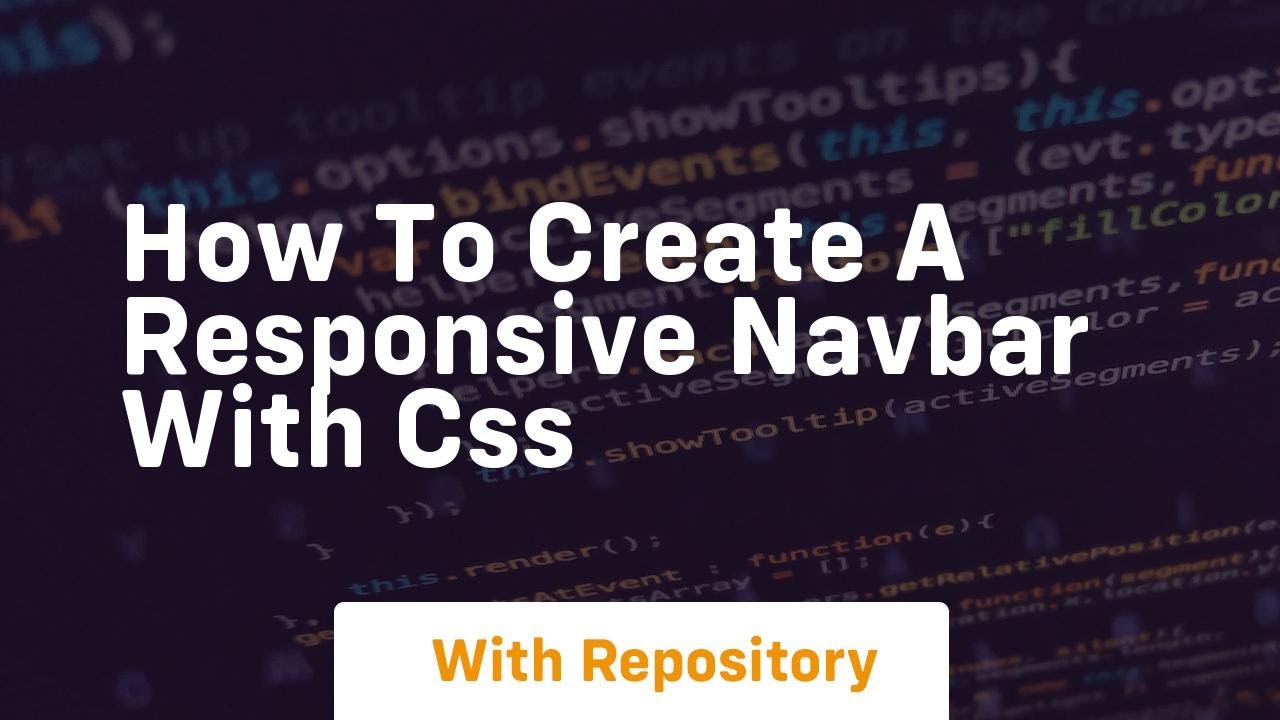 How to create a responsive navbar with css - YouTube